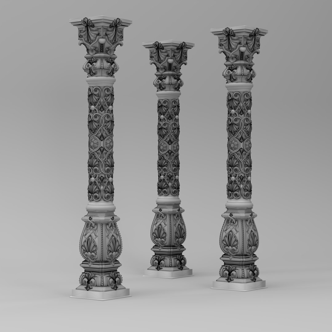 Carved Column Model - TurboSquid 1724940