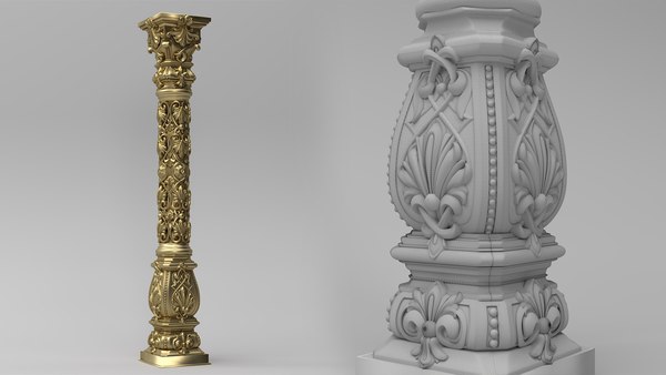 Carved Column model - TurboSquid 1724940