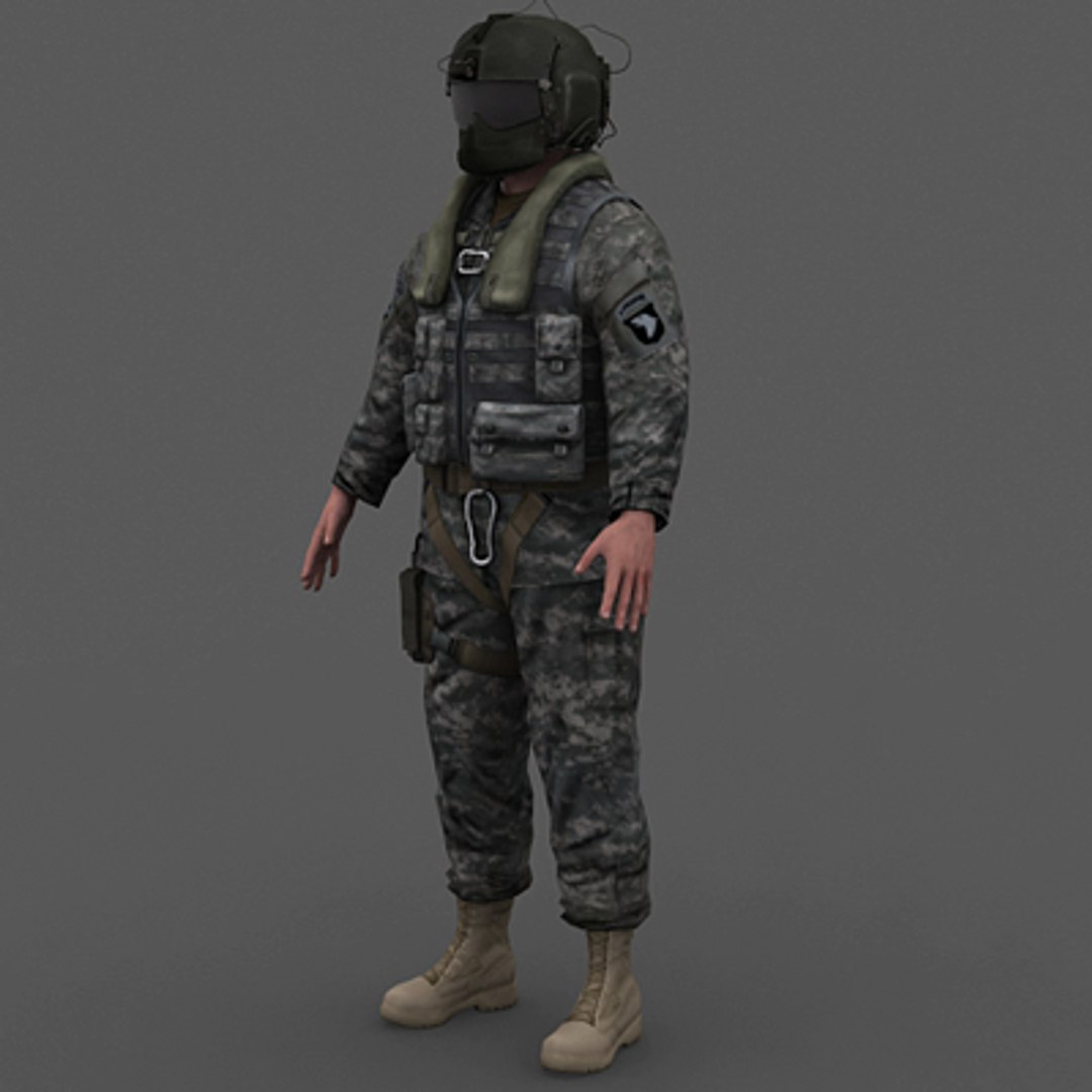 Army Blackhawk Gunner 3d Model