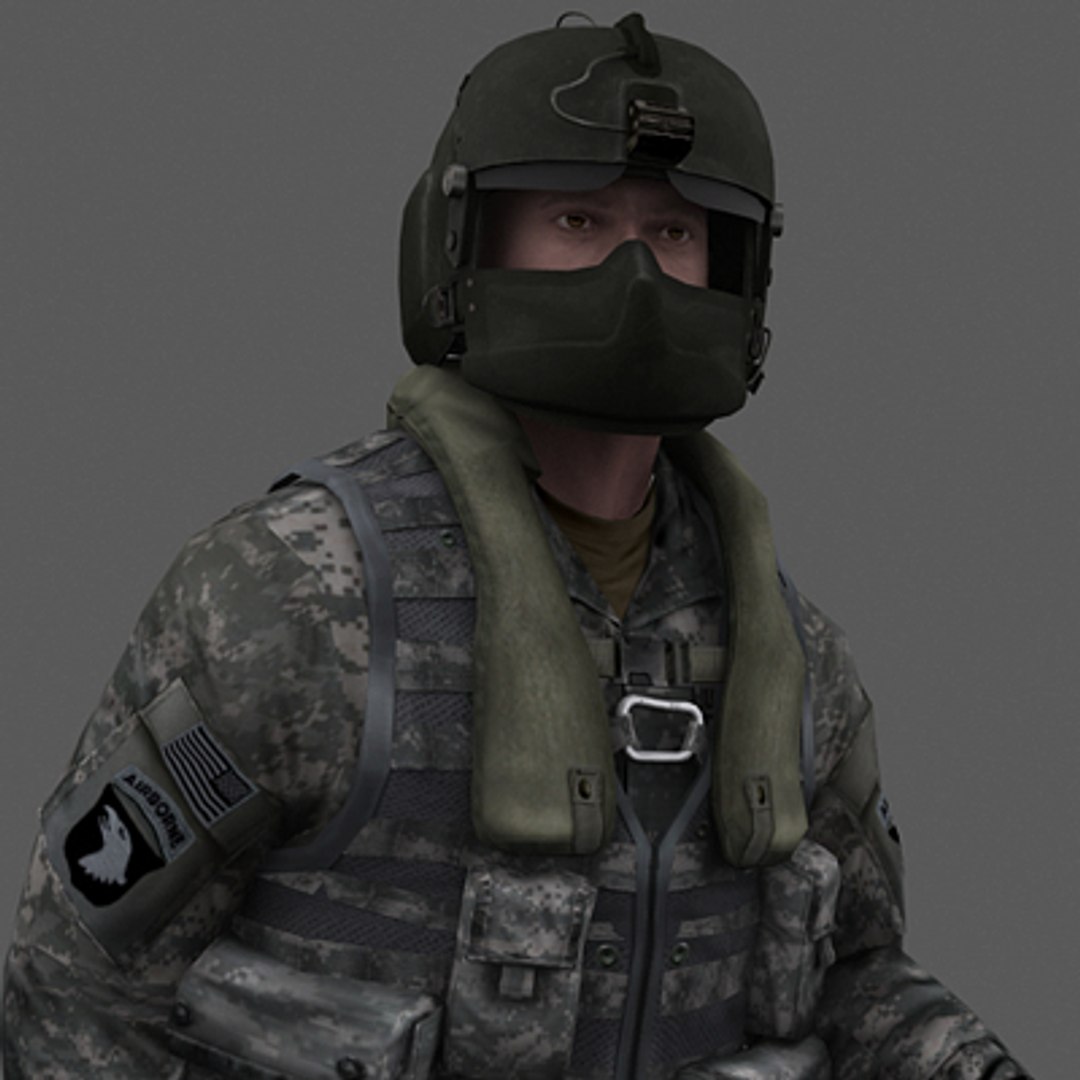 Army Blackhawk Gunner 3d Model