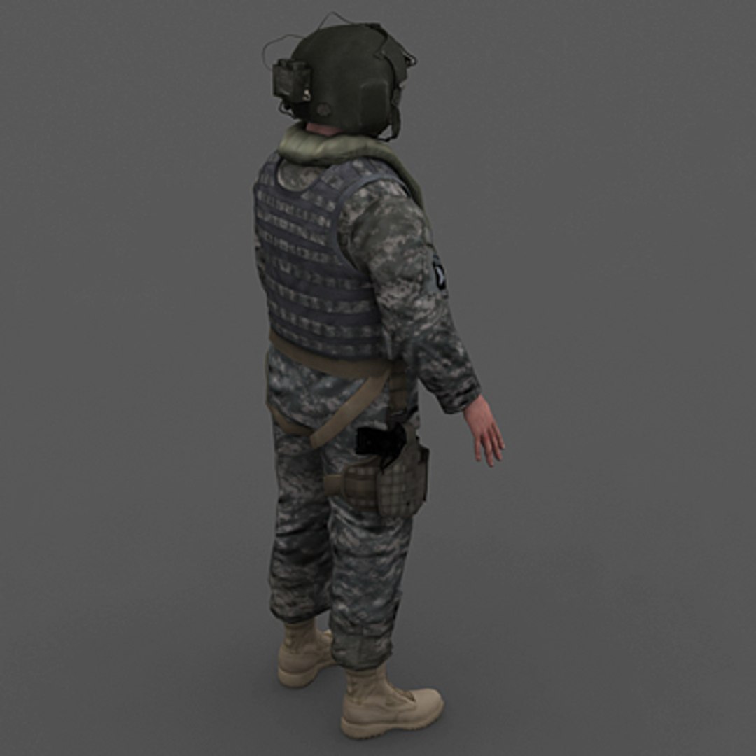 Army Blackhawk Gunner 3d Model