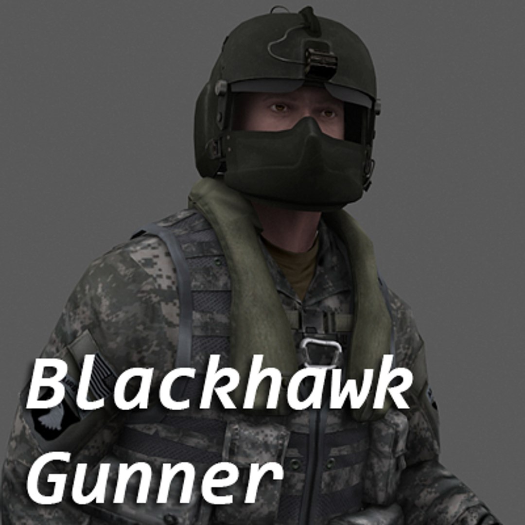Army Blackhawk Gunner 3d Model