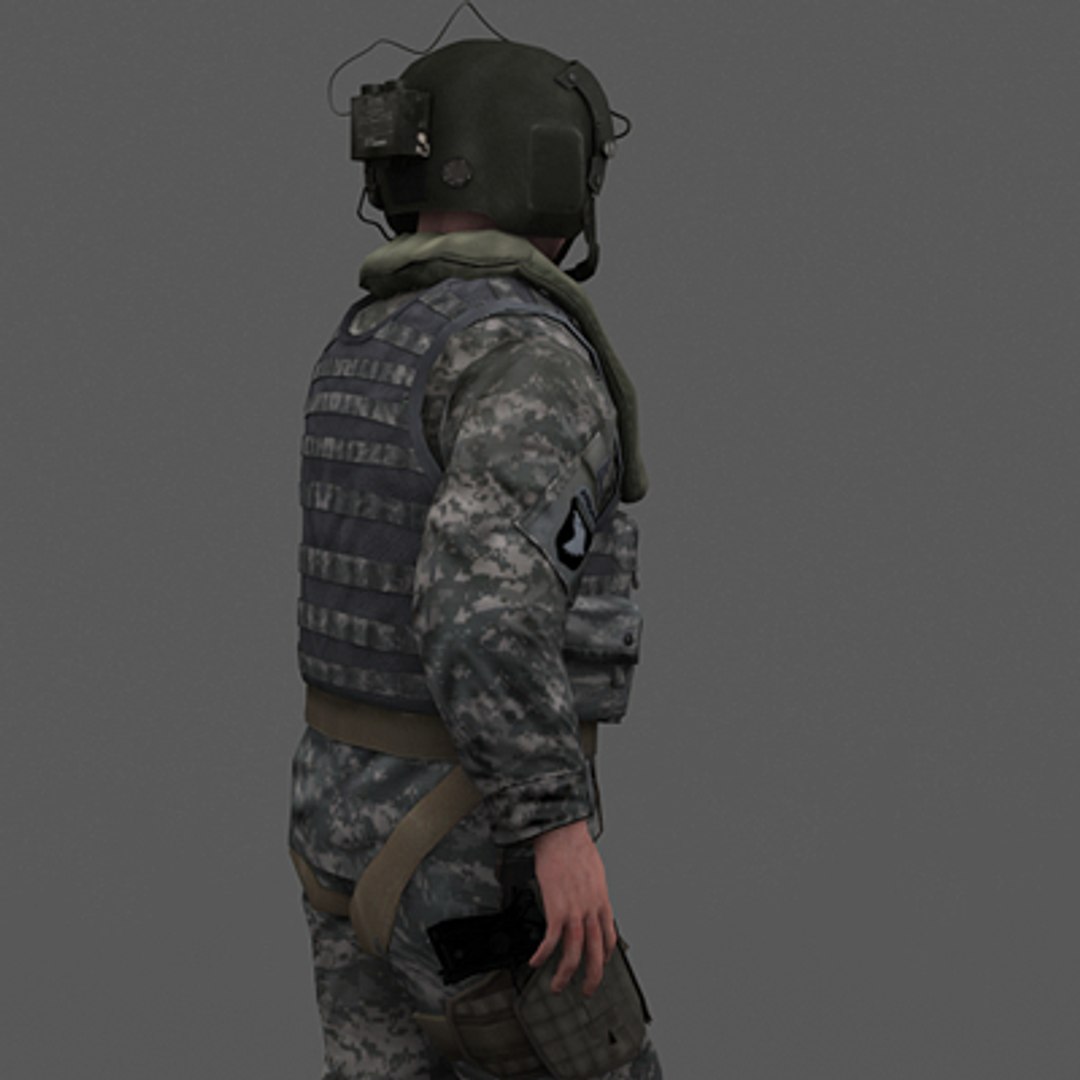 Army Blackhawk Gunner 3d Model