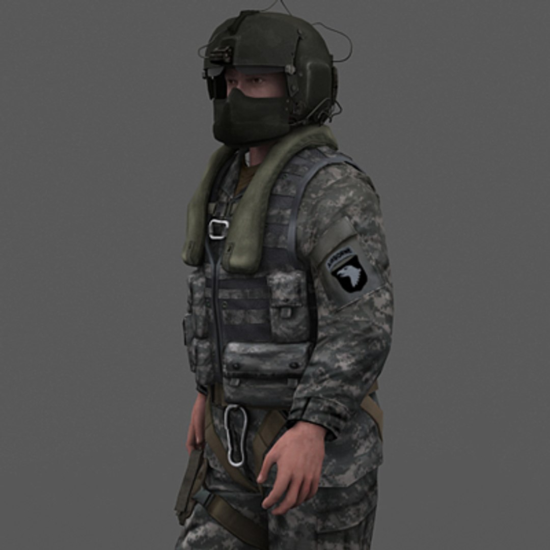 Army Blackhawk Gunner 3d Model