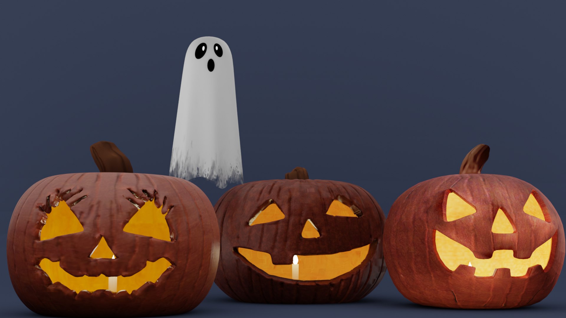 Halloween Pumpkin Ghost 3D Model - TurboSquid 1459063