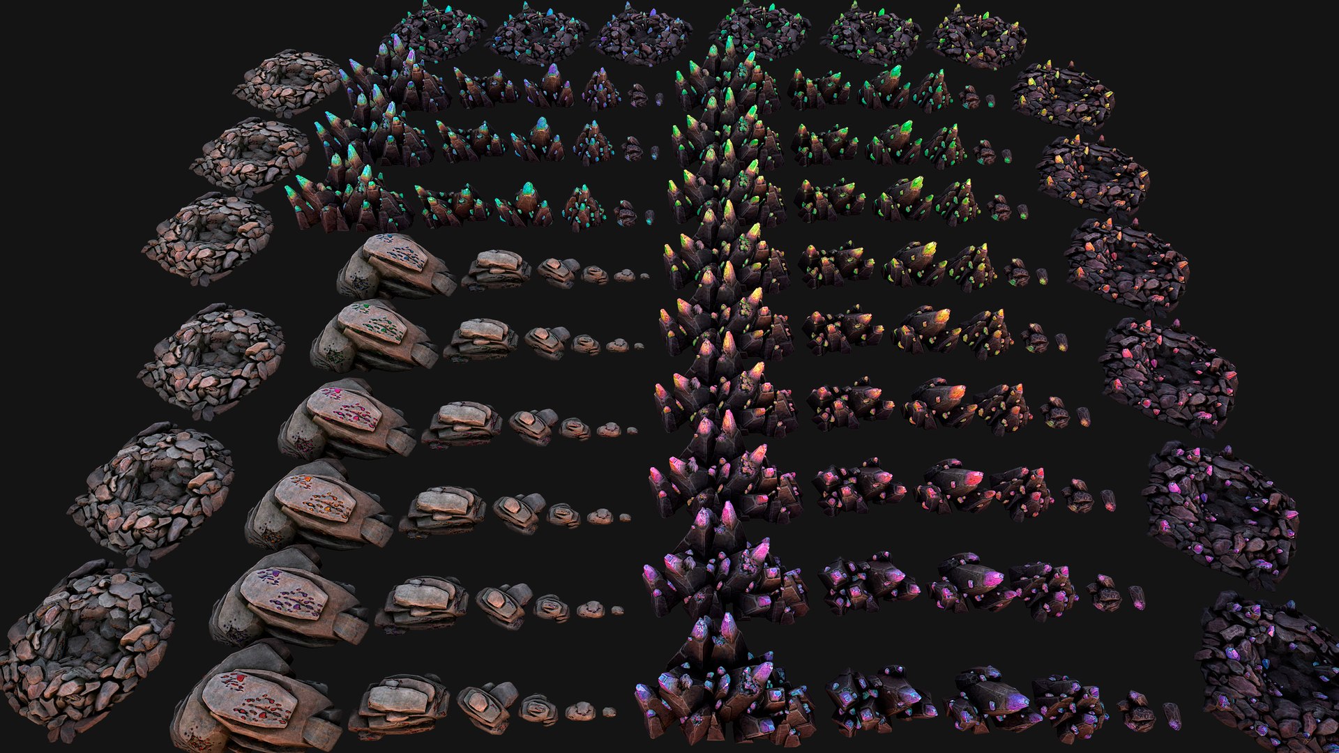 Crystals Gems Ore Mine And Caves Dungeons Resource Pack 3D - TurboSquid ...