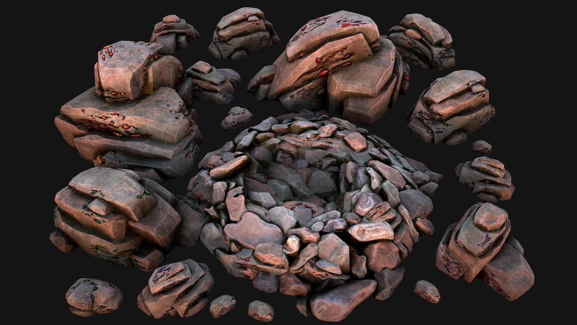 Crystals Gems Ore Mine And Caves Dungeons Resource Pack 3D - TurboSquid ...