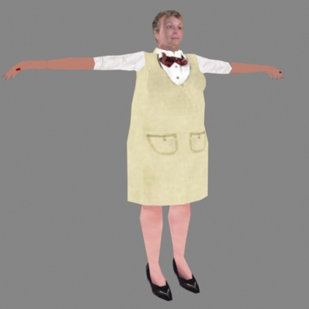 3d Model Human Woman Hostess
