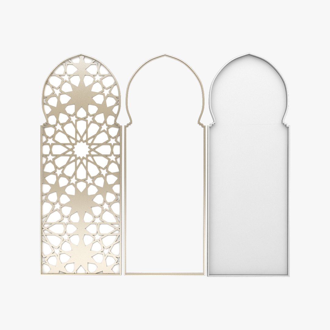 3 Doors In An Arabic Theme With An Opened One 3D Model - TurboSquid 1783170