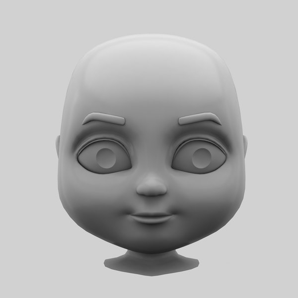 Cartoon children face basemesh 3D - TurboSquid 1970449