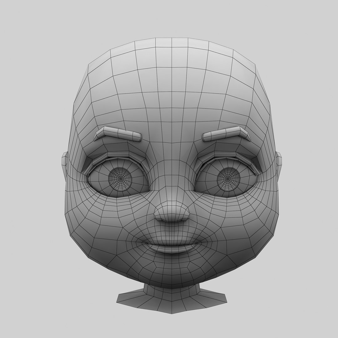 Cartoon Children Face Basemesh 3D - TurboSquid 1970449