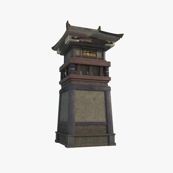 modelo 3d La atalaya de la antigua arquitectura asiática - TurboSquid ...