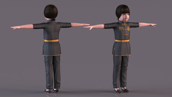 亚洲女孩 Childs Collection 4 Rigged for Cinema 4D3D模型 - TurboSquid 2175299
