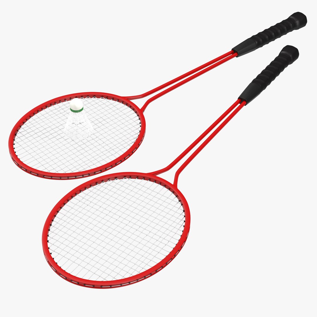 3d badminton racket 2 shuttlecock