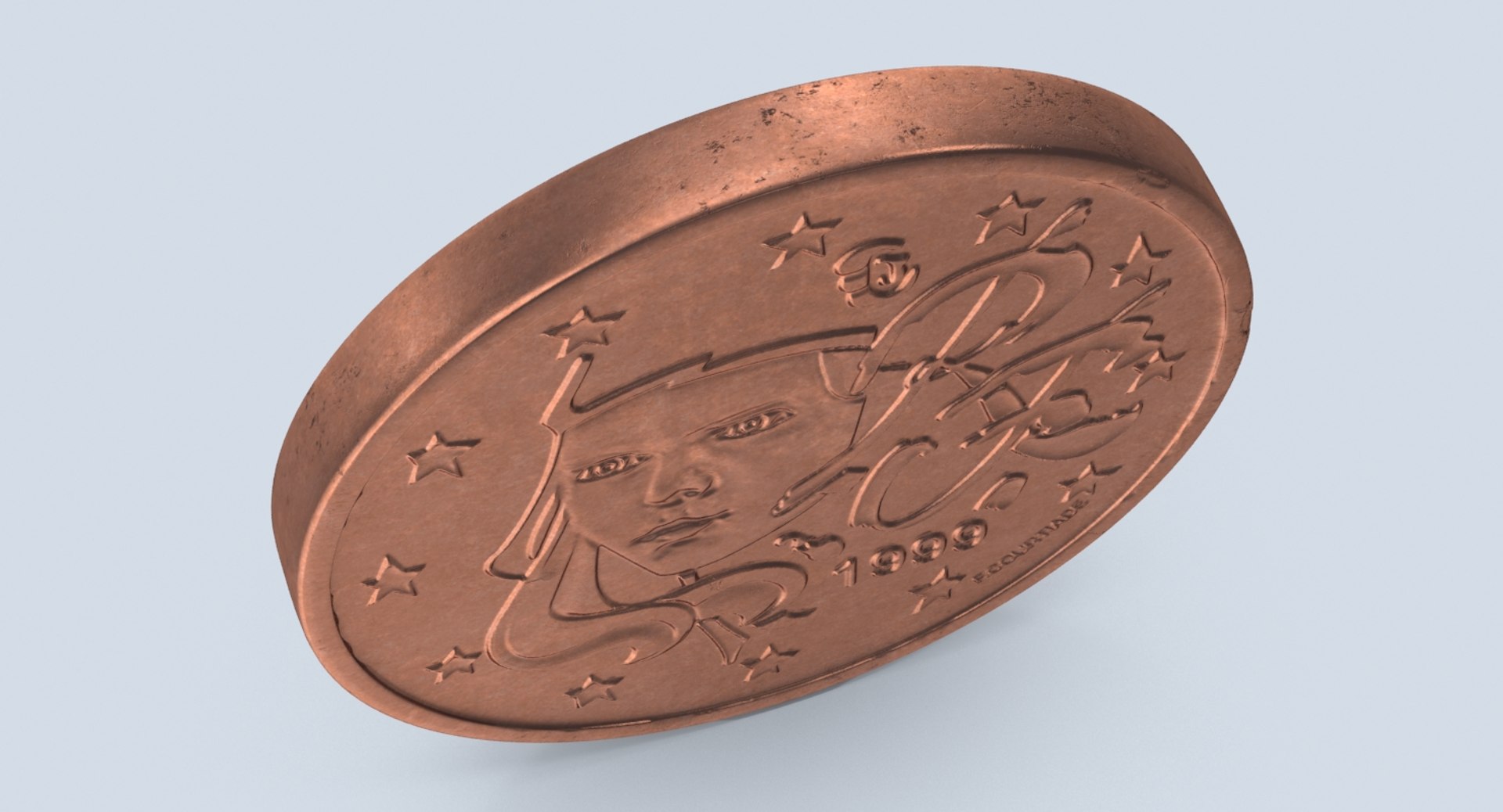 3d Model 2-cent-euro-coin