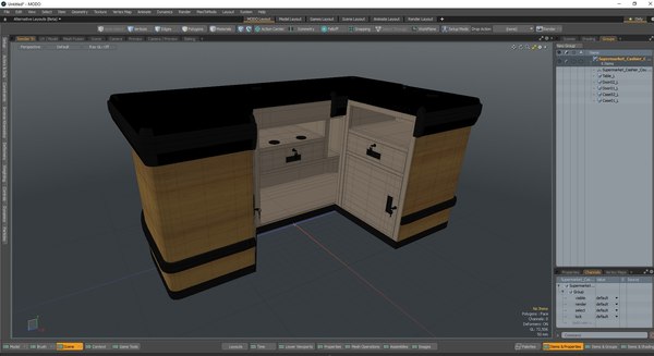 Supermarket Cashier Counter Wooden Light 3D 모델 - TurboSquid 2073862