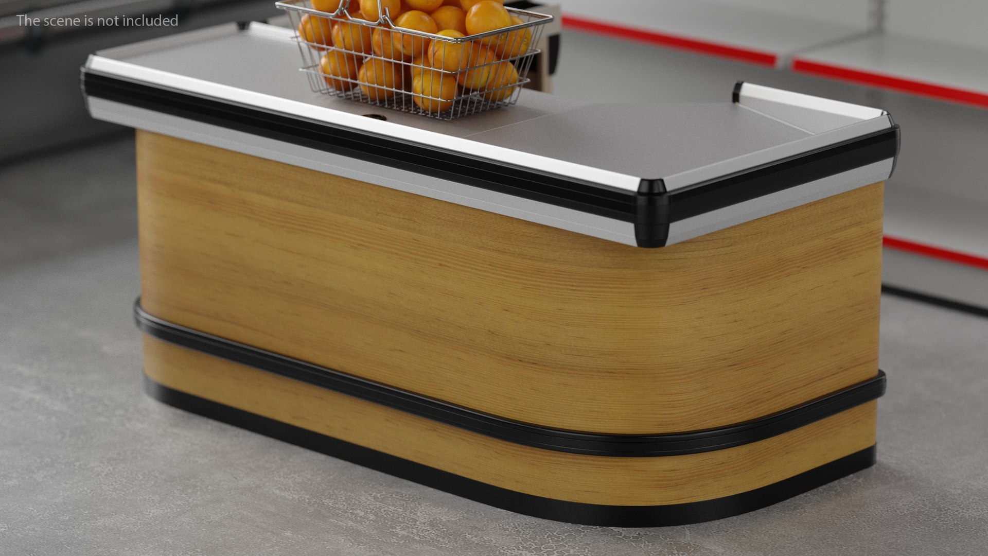 3D Model Supermarket Cashier Counter Wooden Light - TurboSquid 2073862