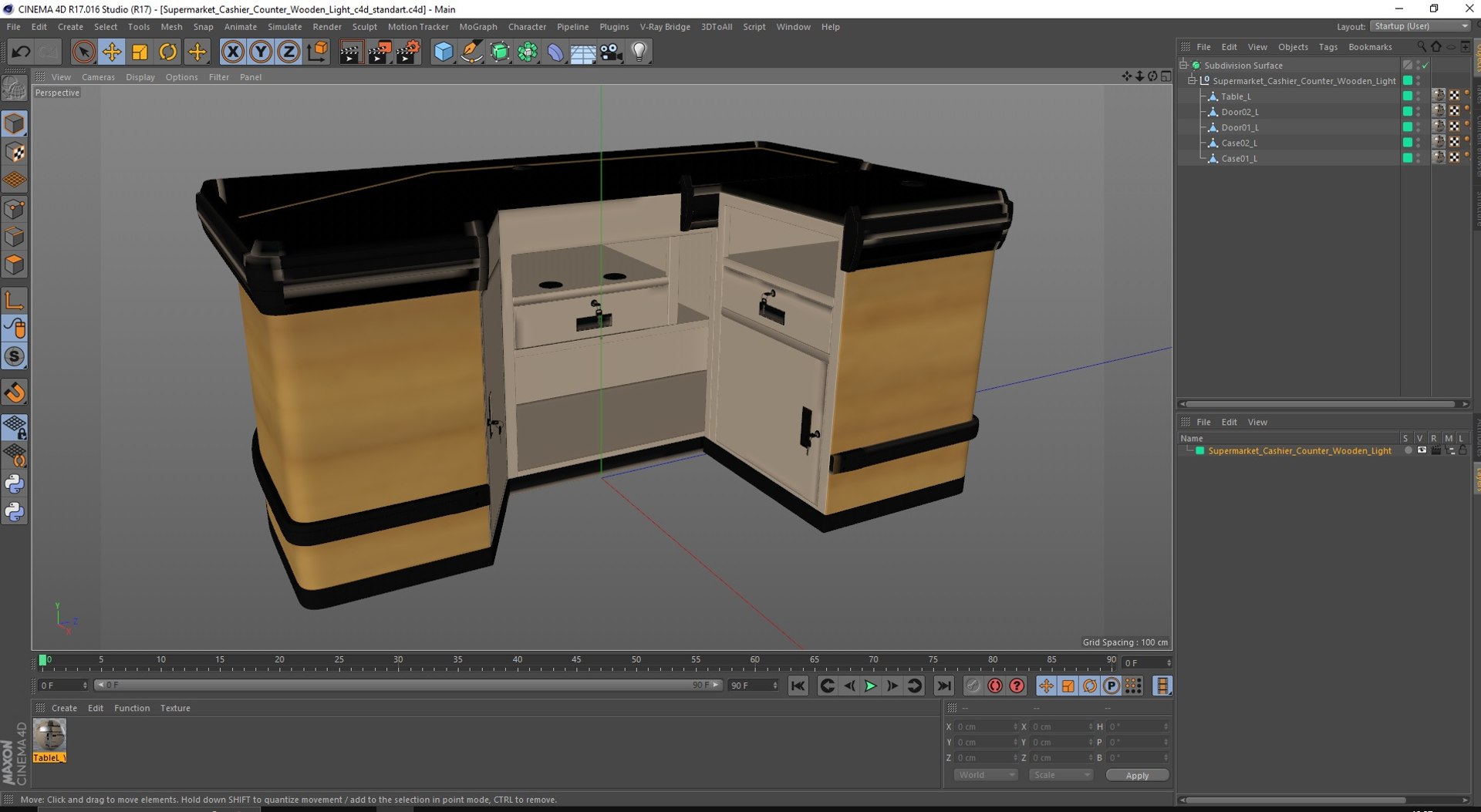 3D model Supermarket Cashier Counter Wooden Light - TurboSquid 2073862