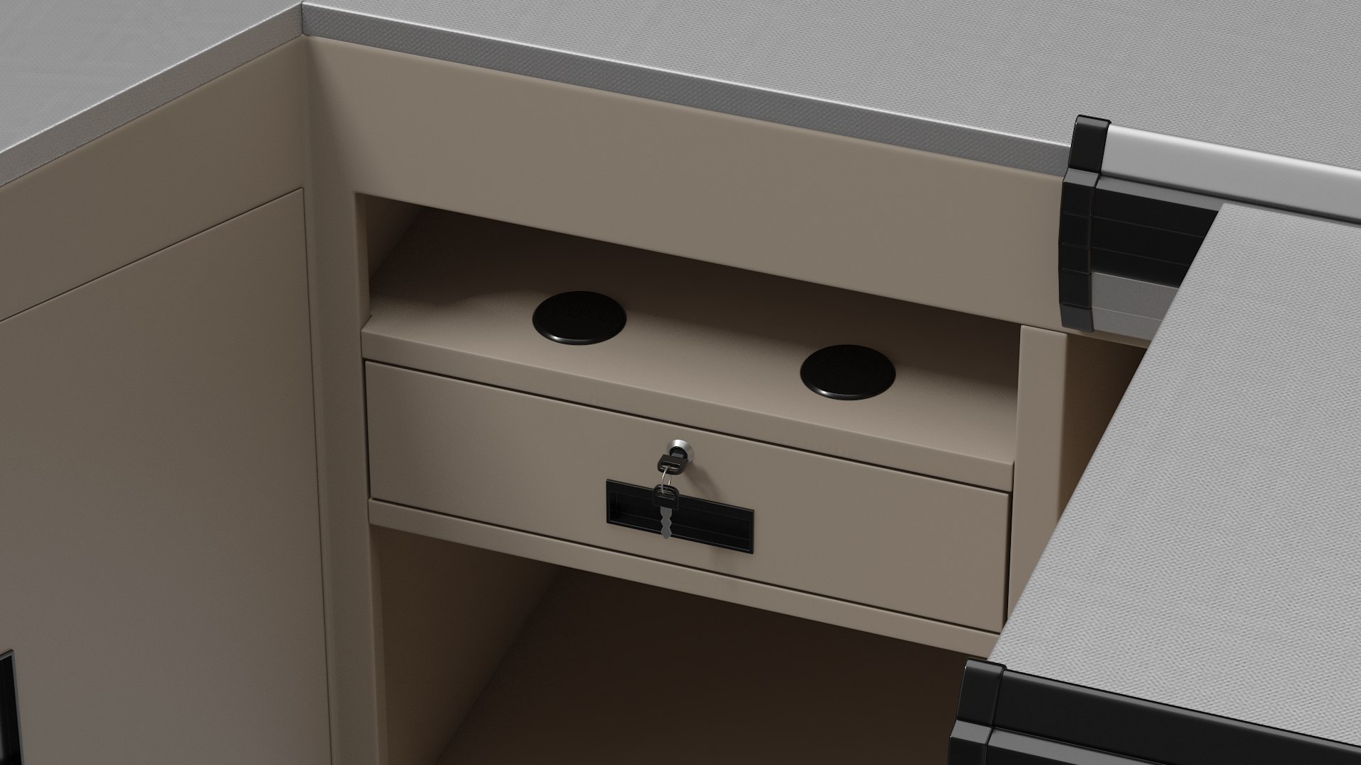 3D Model Supermarket Cashier Counter Wooden Light - TurboSquid 2073862