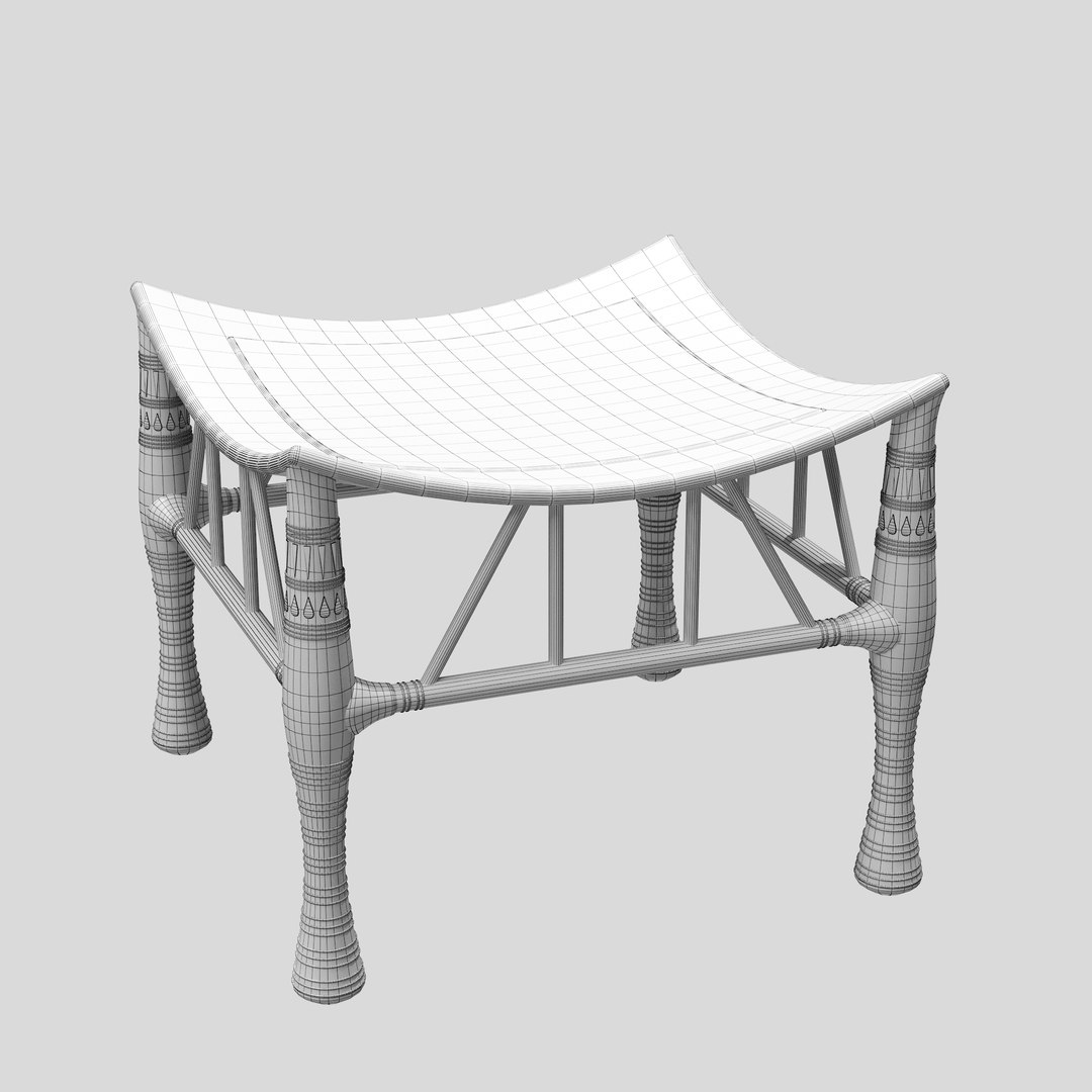 3D Egyptian Furniture Kit - Thebes Stool Model - TurboSquid 2000648