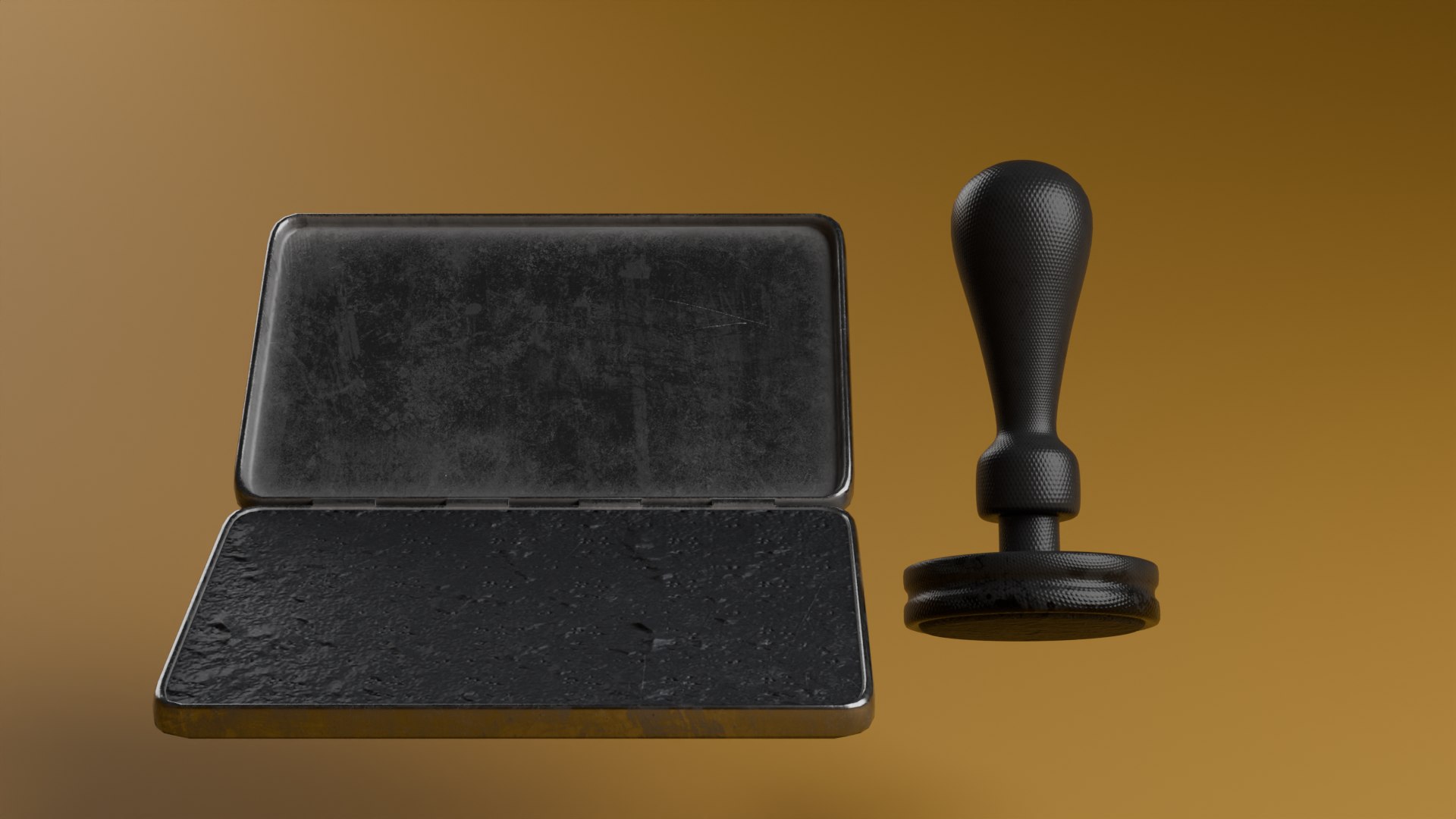 Ink Pad And Rubber Stamp 3D Model - TurboSquid 2249168