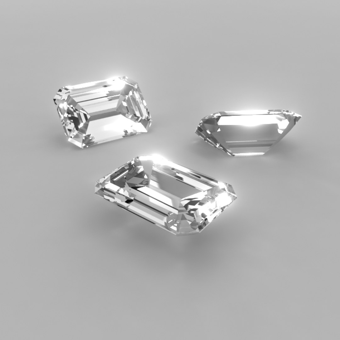 Emerald Cut Diamond 3d Model
