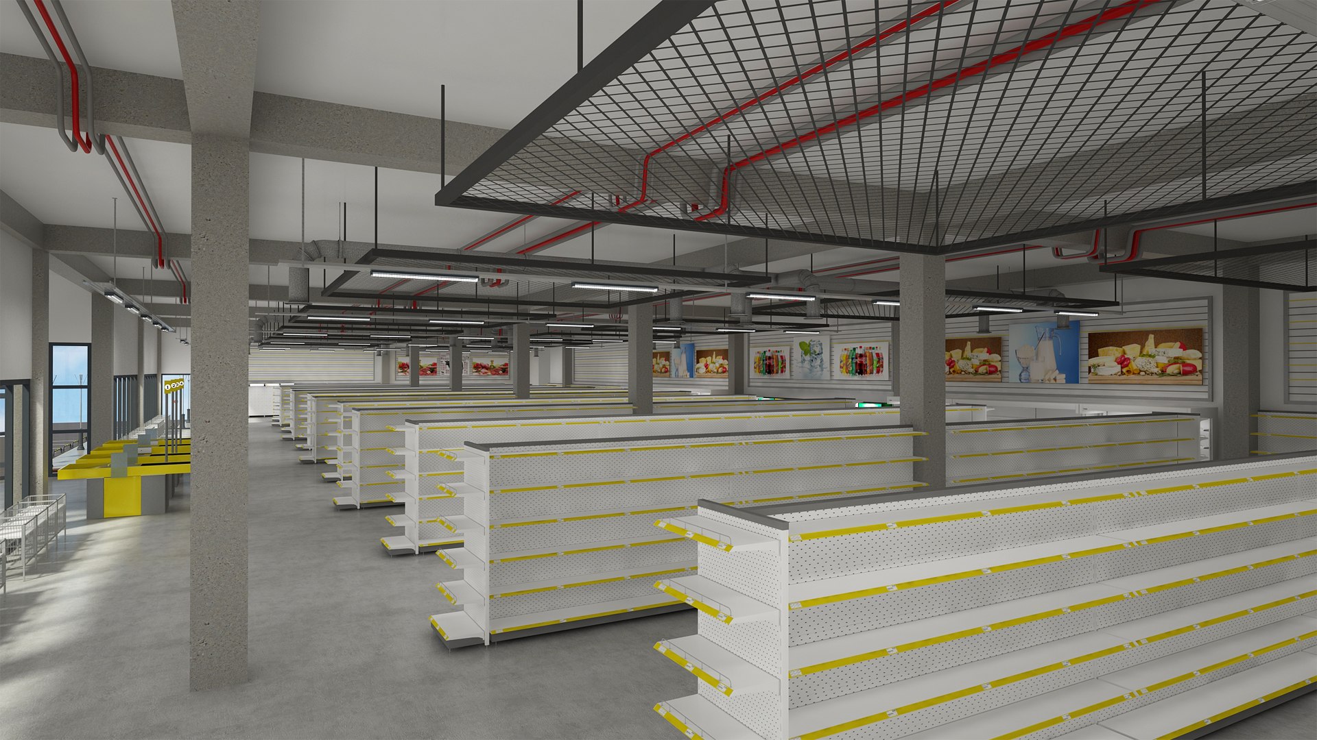Supermarket Building Full Model - TurboSquid 1970210