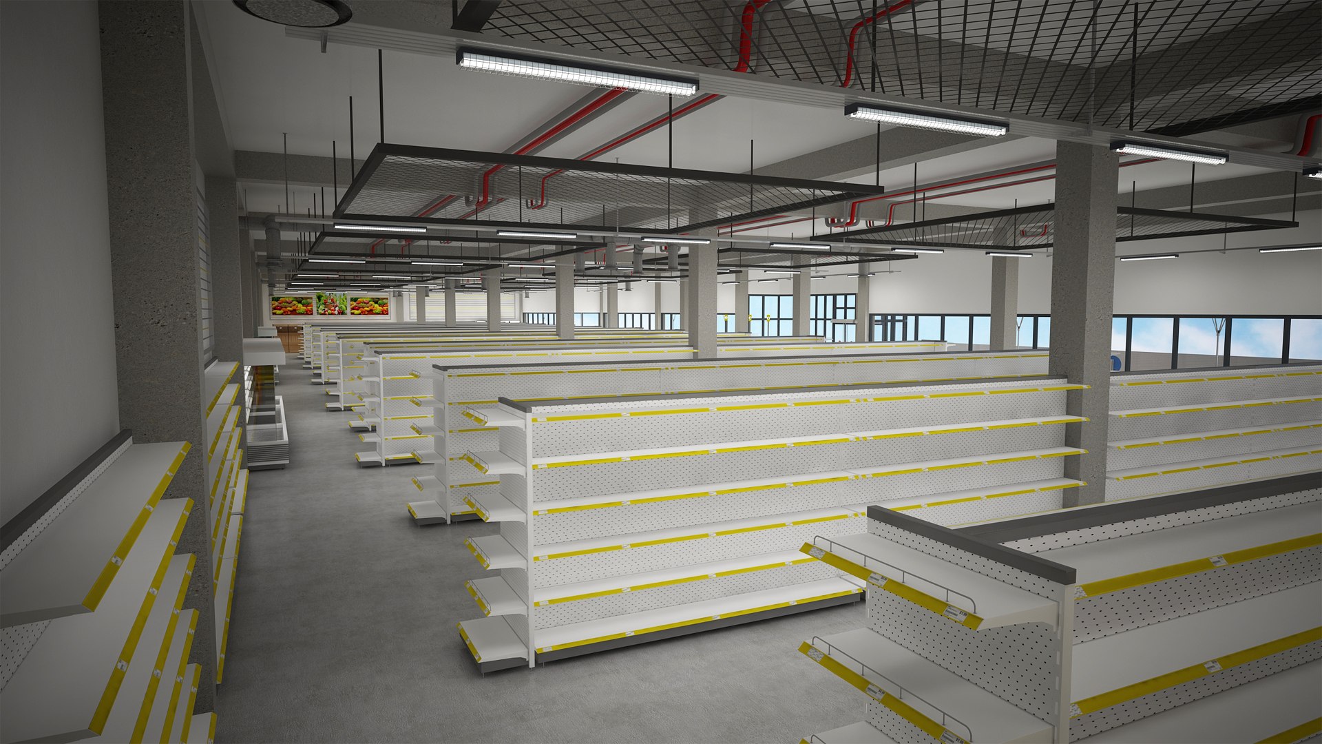 Supermarket Building Full Model - TurboSquid 1970210
