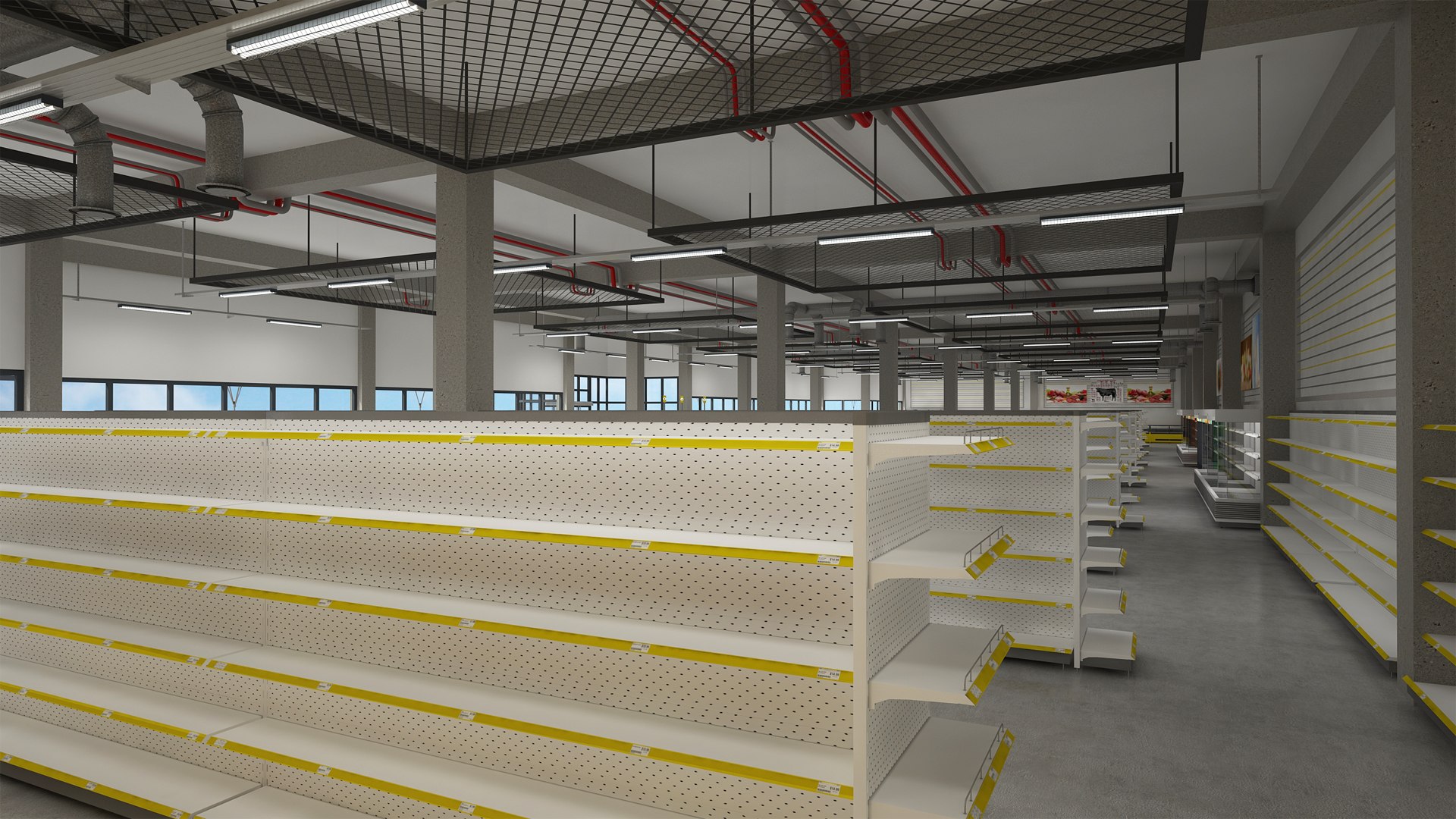 Supermarket Building Full Model - TurboSquid 1970210