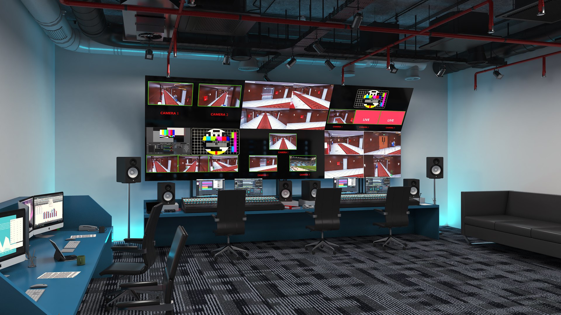 Central Station Monitoring 3D Model - TurboSquid 2343958