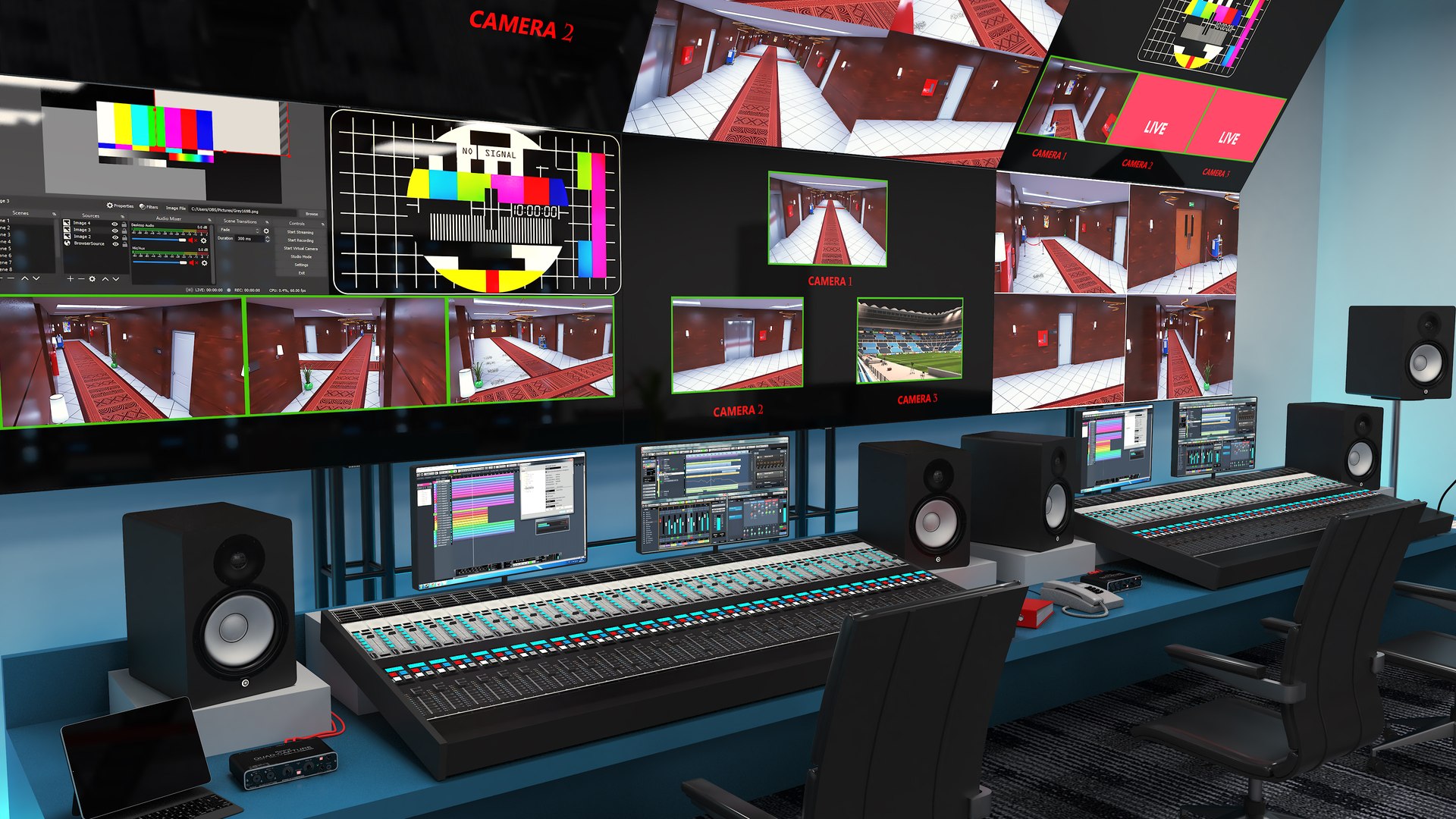 Central Station Monitoring 3D Model - TurboSquid 2343958