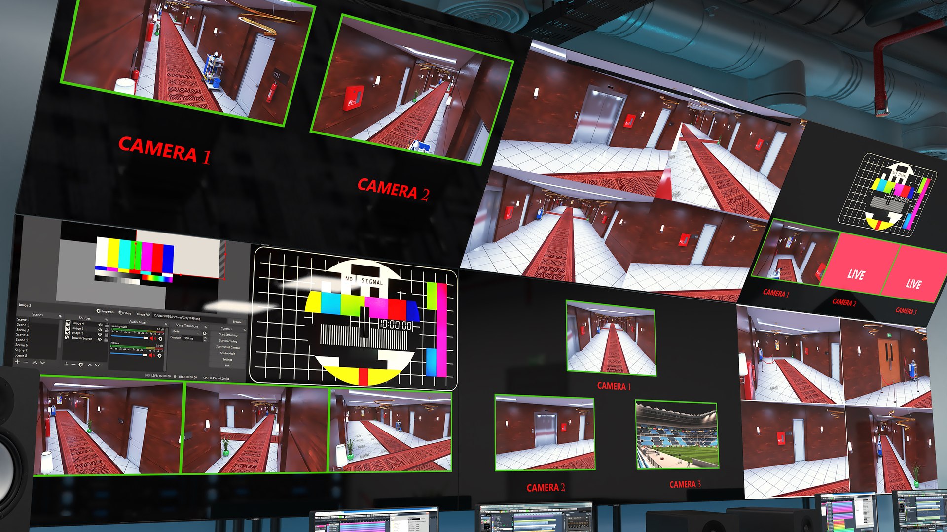 Central Station Monitoring 3D Model - TurboSquid 2343958