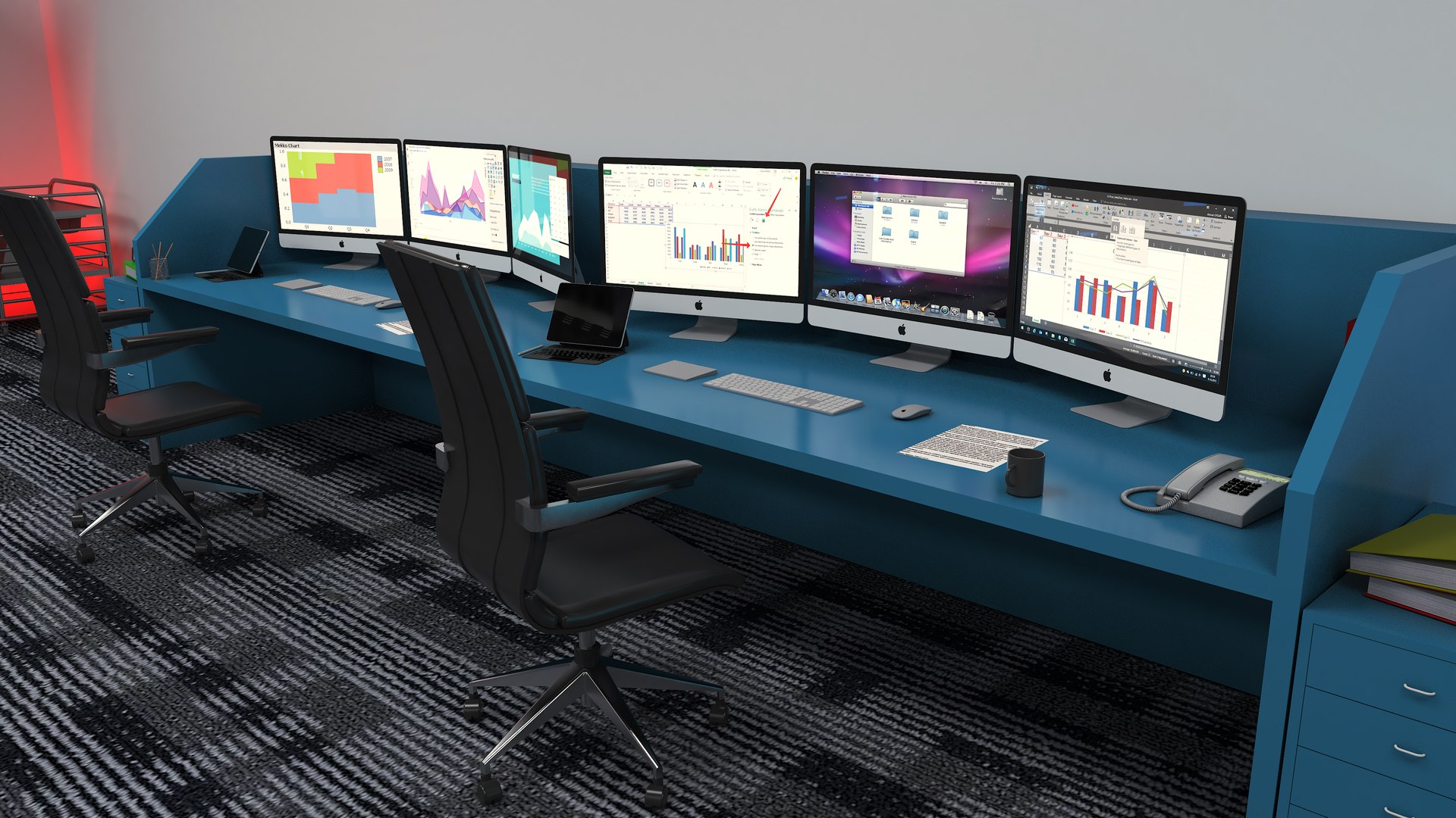 Central Station Monitoring 3D Model - TurboSquid 2343958