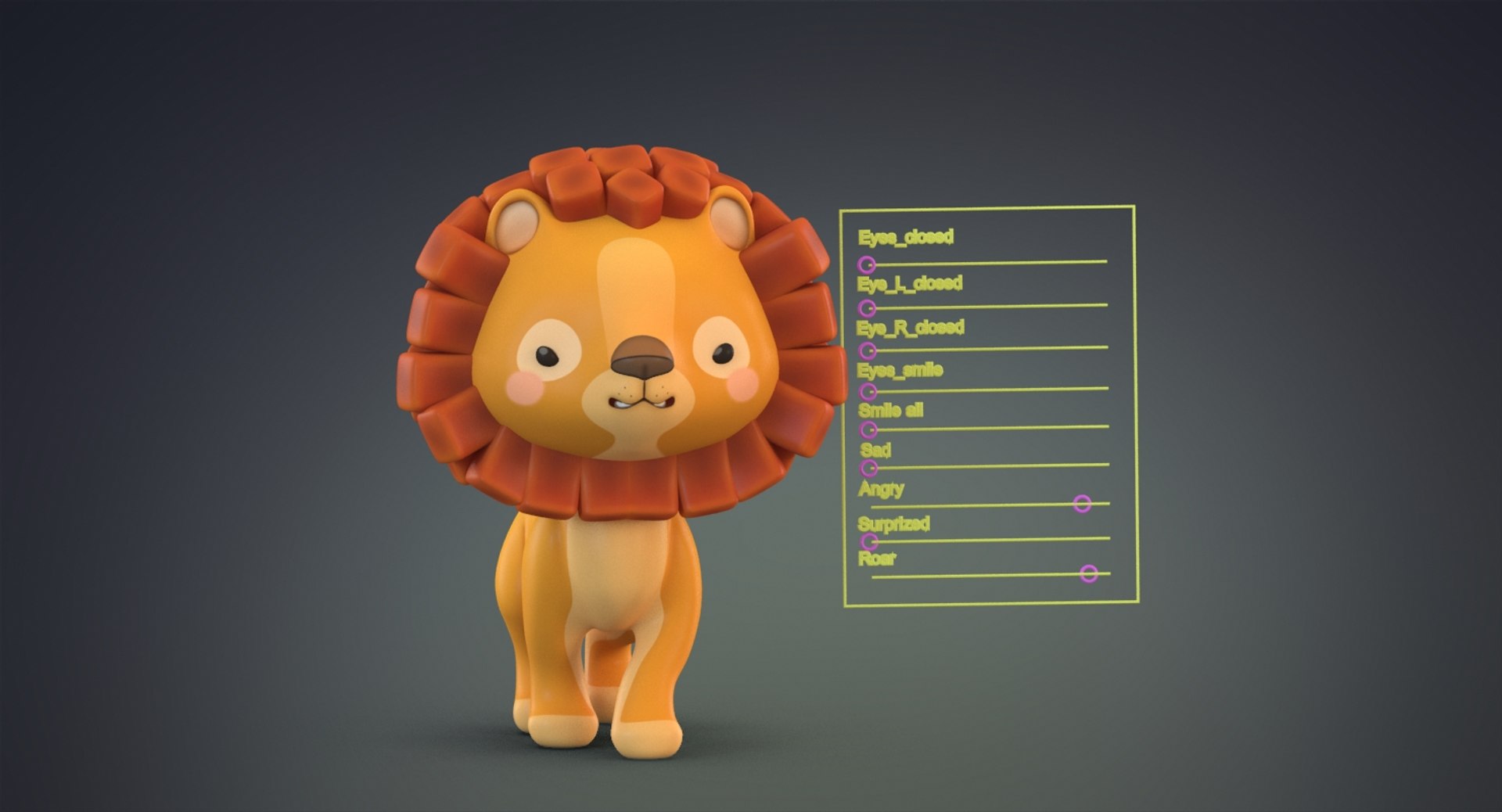 Cute Cartoon Lion 3D Model - TurboSquid 1420189