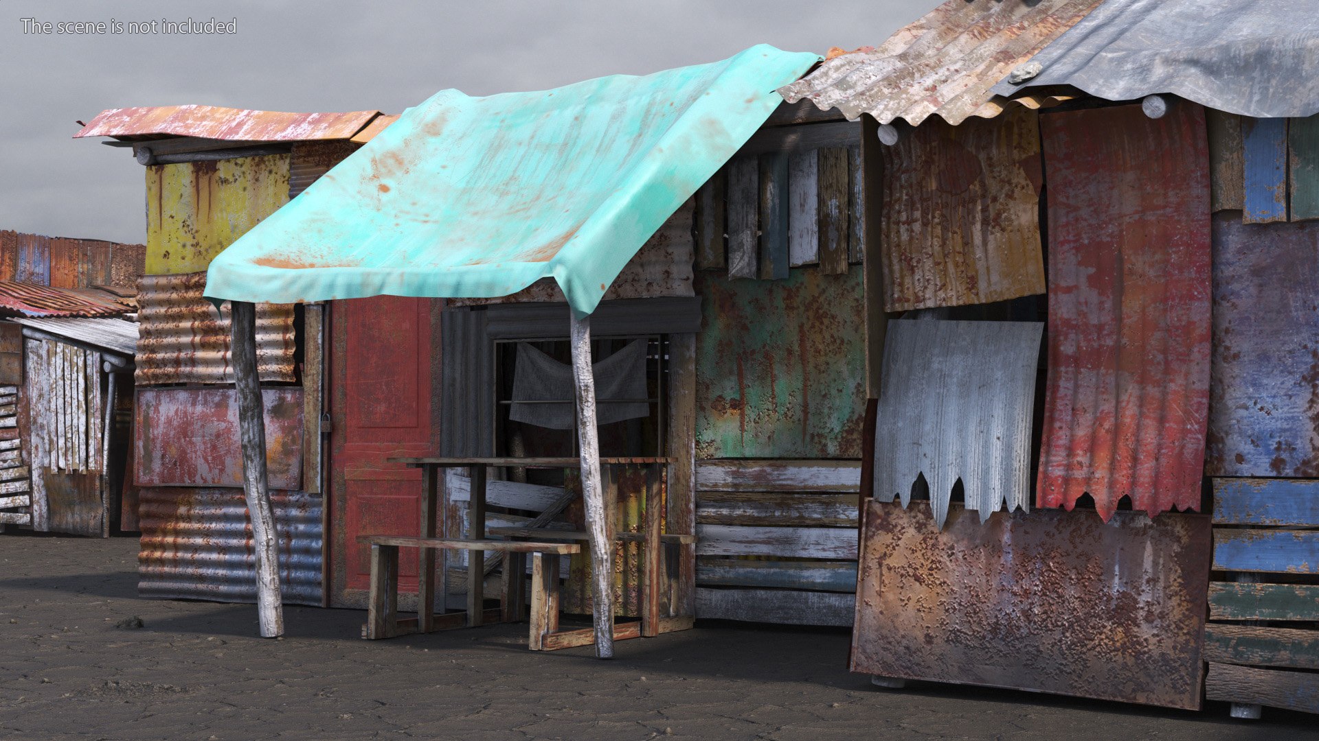 Clustered Rusty Shack Arrangement 3D - TurboSquid 2330084