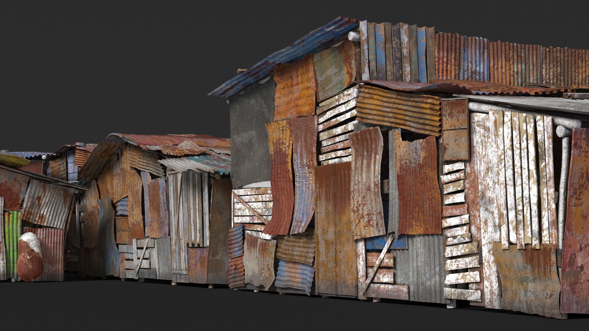Clustered Rusty Shack Arrangement 3D - TurboSquid 2330084