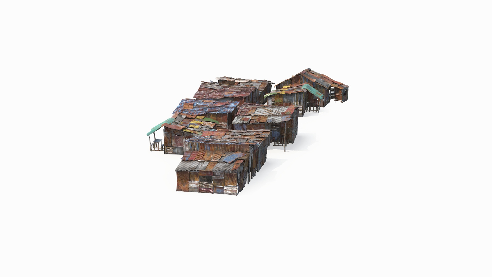Clustered Rusty Shack Arrangement 3D - TurboSquid 2330084