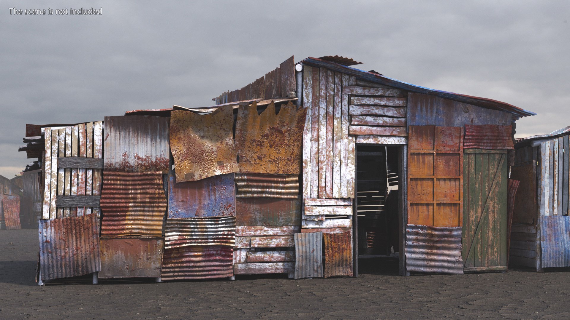 Clustered Rusty Shack Arrangement 3D - TurboSquid 2330084