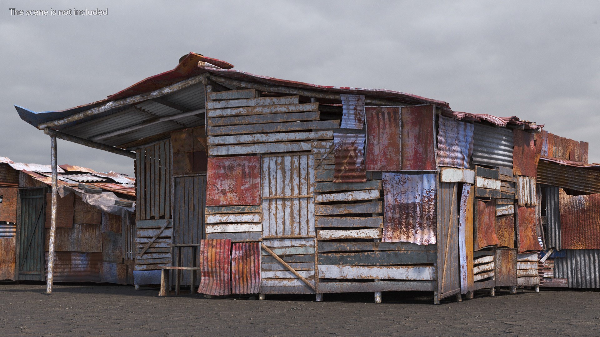 Clustered Rusty Shack Arrangement 3D - TurboSquid 2330084