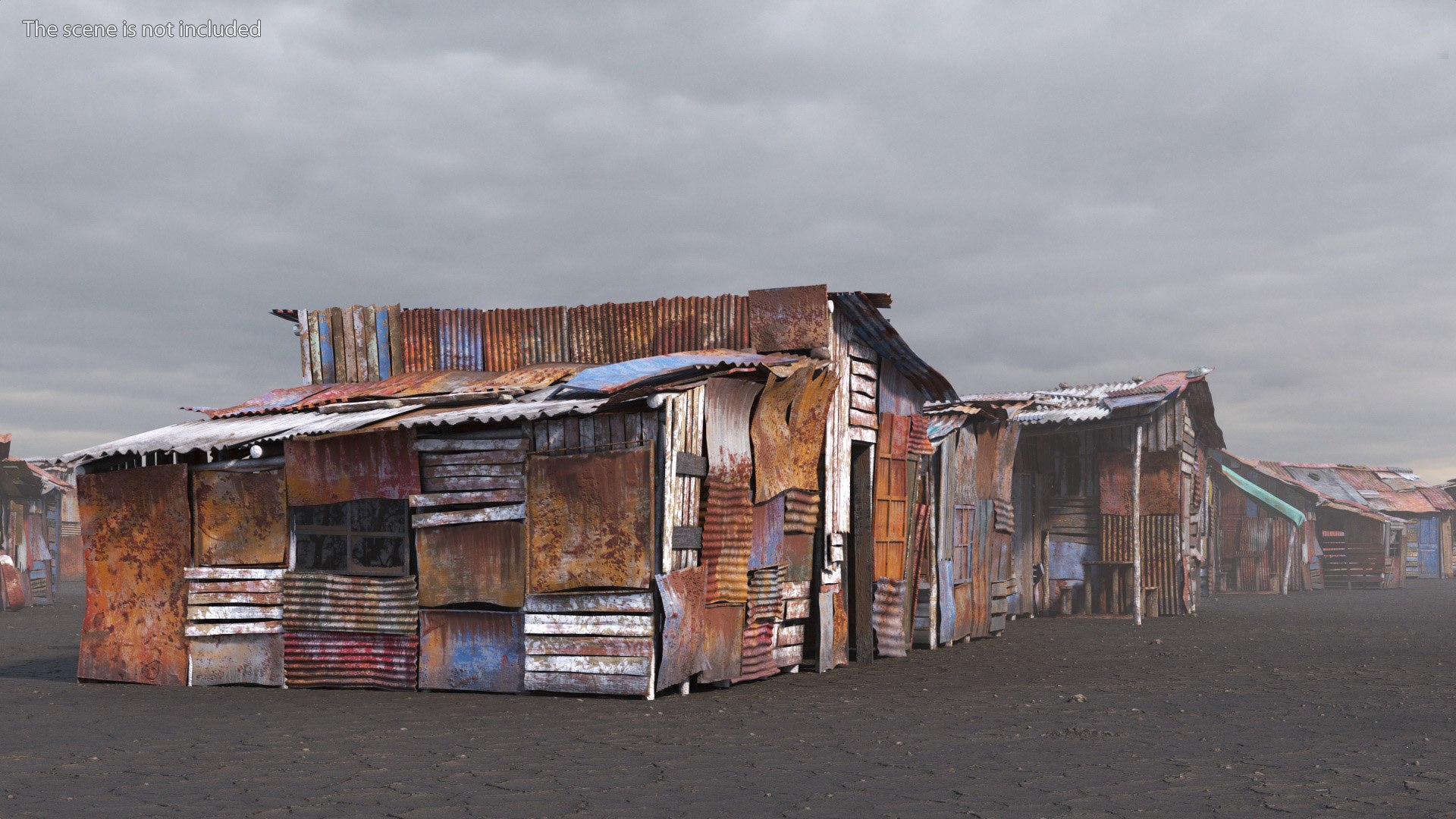 Clustered Rusty Shack Arrangement 3D - TurboSquid 2330084