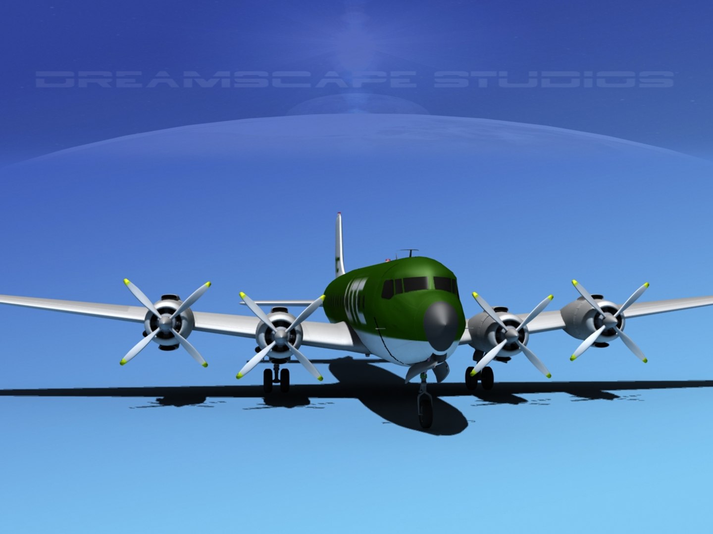3d Douglas Dc-7c Dc-7 Transport Model