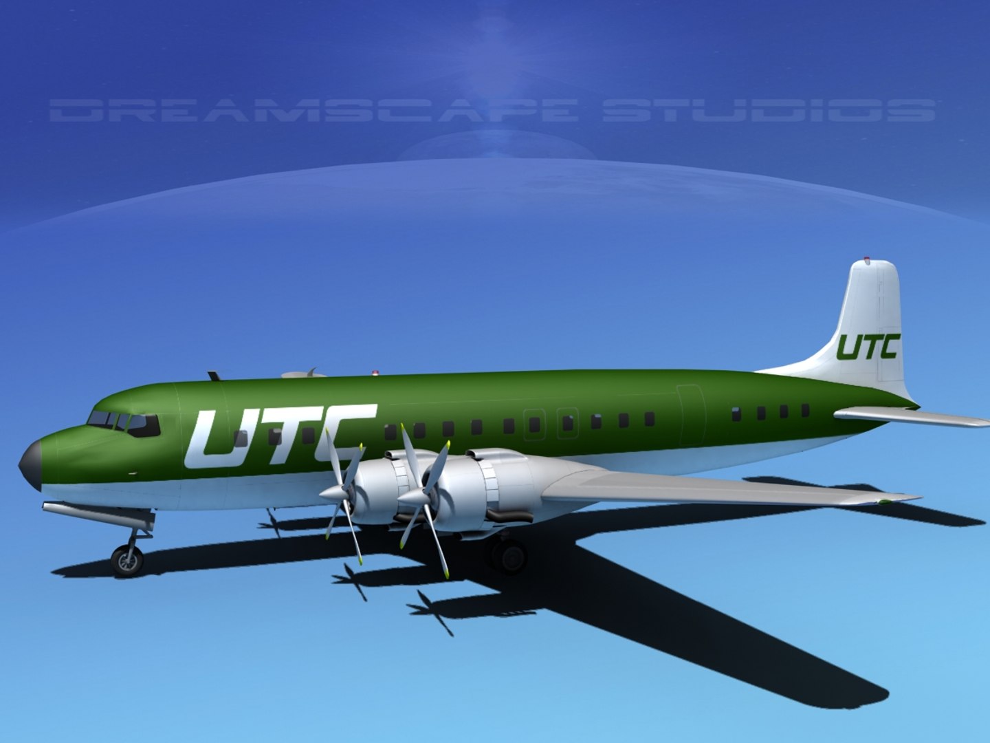 3d Douglas Dc-7c Dc-7 Transport Model
