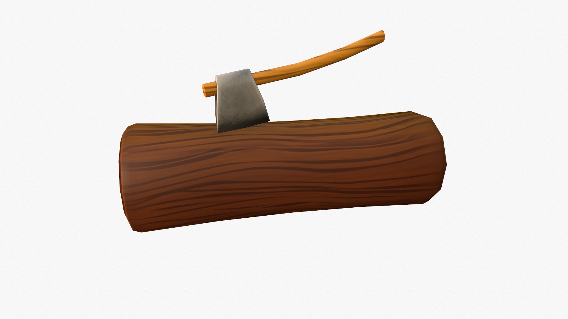 3D Cartoon Log With Axe Model - TurboSquid 1901497