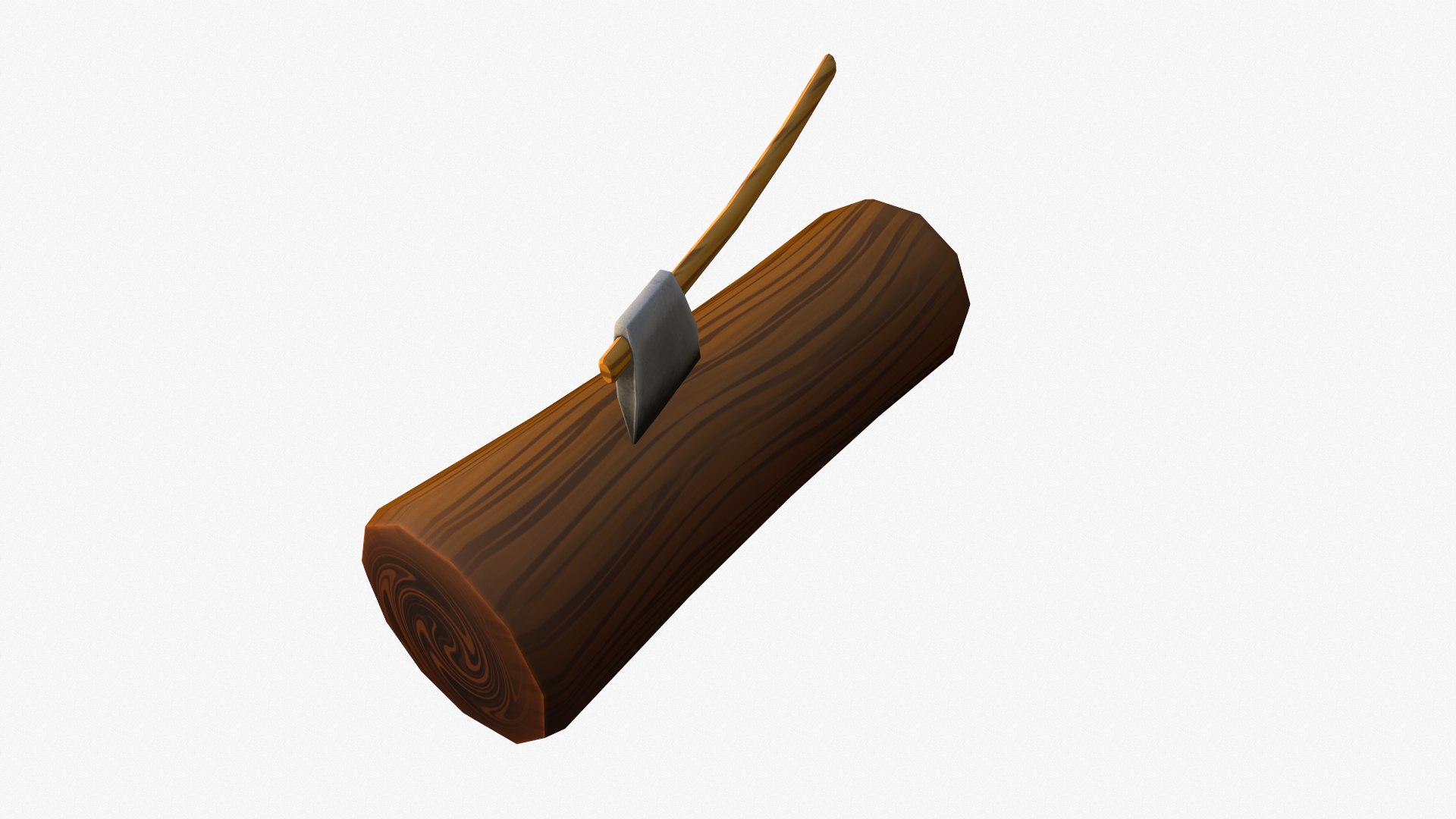 3D Cartoon Log With Axe Model - TurboSquid 1901497