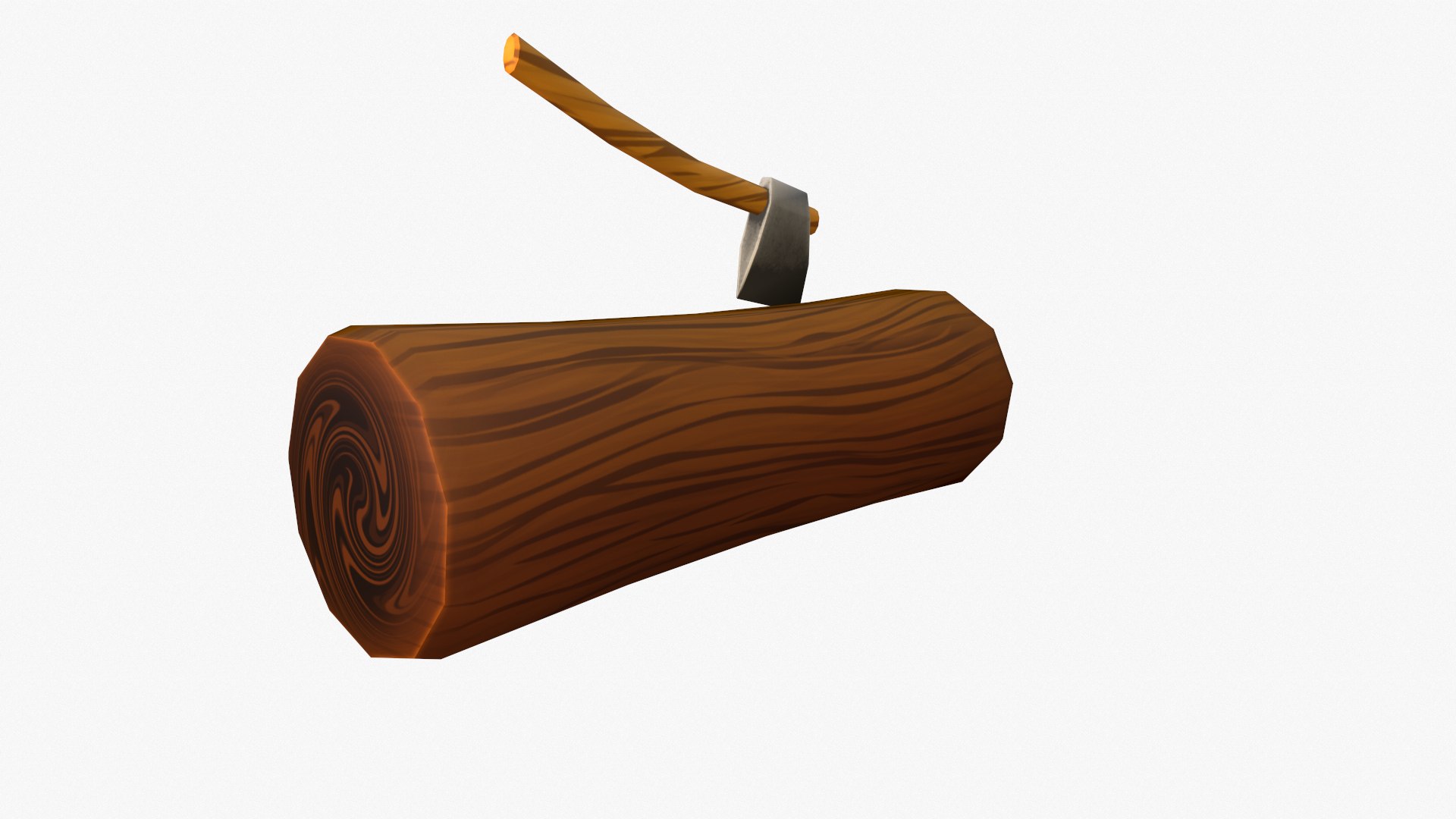 3D Cartoon Log With Axe Model - TurboSquid 1901497