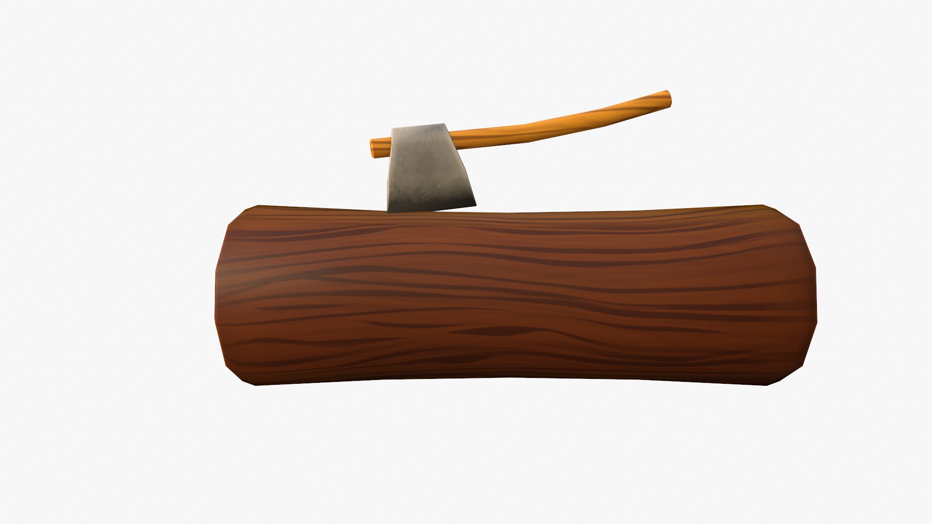 3D Cartoon Log With Axe Model - TurboSquid 1901497