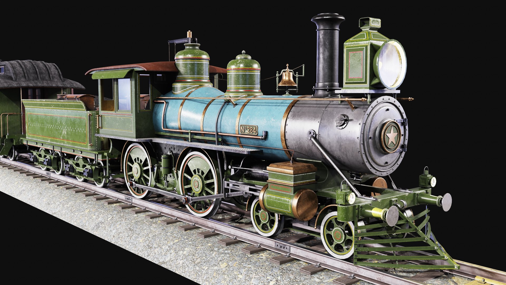 Vintage 19th-Century Steam Locomotive Low-poly 3D Model 3D Model ...