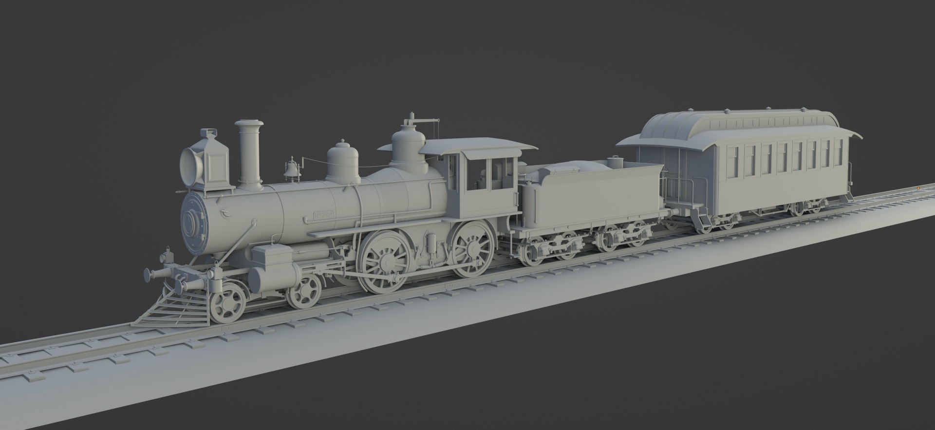 Vintage 19th-Century Steam Locomotive Low-poly 3D Model 3D Model ...