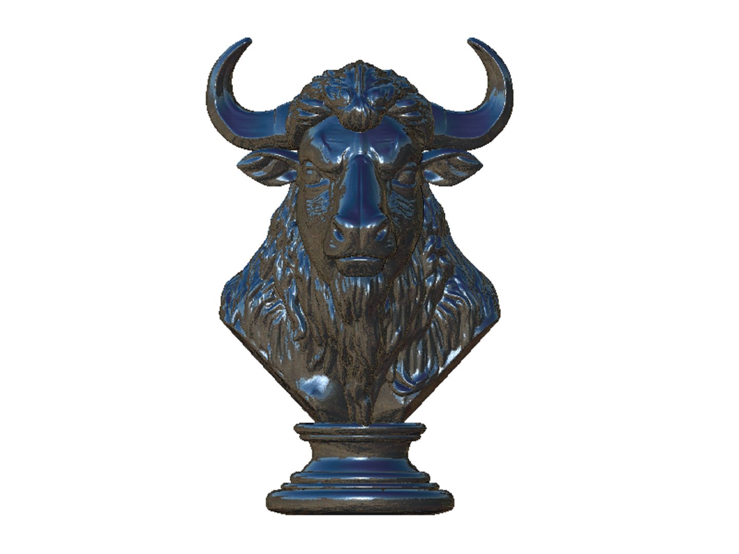3D Model Bison Head Bust - TurboSquid 2428428