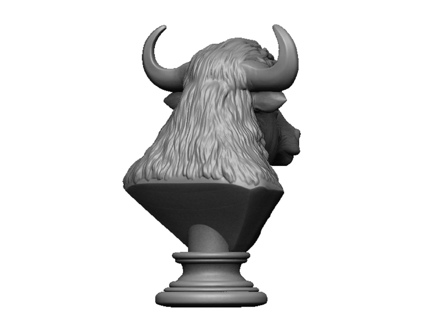 3D Model Bison Head Bust - TurboSquid 2428428